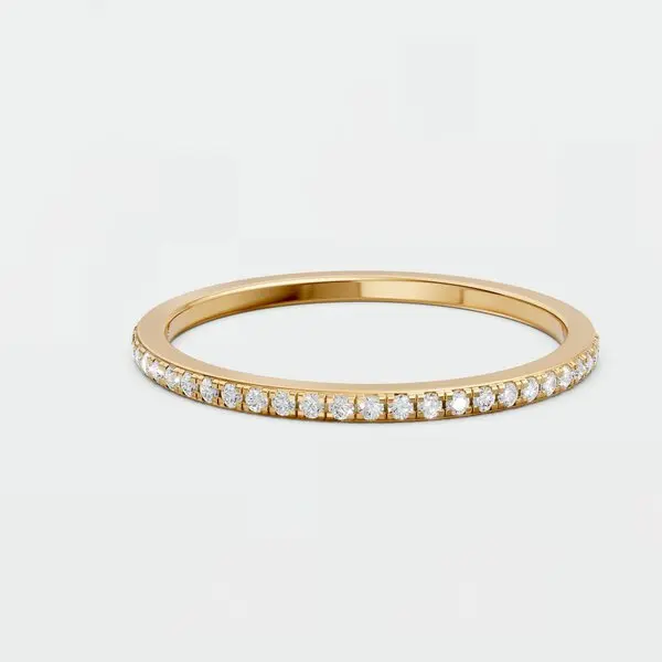 AYA FINE JEWELRY Half Eternity Band With Round Lab-grown Diamonds In 14k Solid Gold