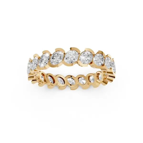 AYA FINE JEWELRY 14k Gold Full Eternity Oval Lab-grown Diamond Wedding Band - Yellow