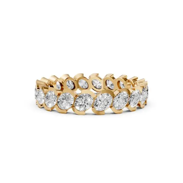 AYA FINE JEWELRY 14k Gold Full Eternity Oval Lab-grown Diamond Wedding Band - Yellow