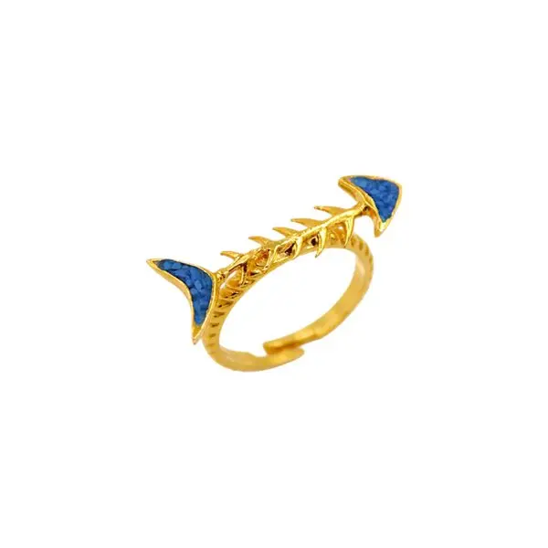 1610ISTANBUL Aegean Icon Fish Ring - Gold