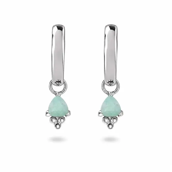 ZOHREH Sterling Silver Beaded Amazonite Drop Earrings