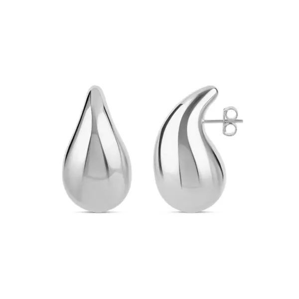 SHYMI Statement Tear Drop Earrings - Silver