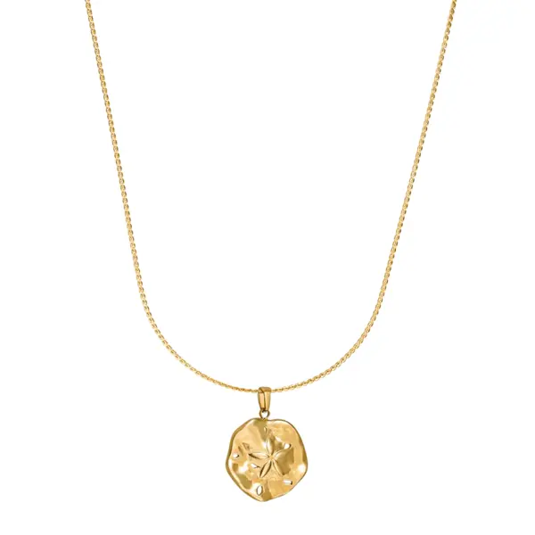 MICKEY'S GIRL Sea Dollar Pendant Necklace - Gold