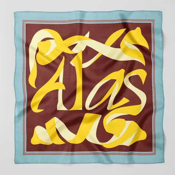 ALAS Brown / Yellow Maxi Silk Scarf Apeel
