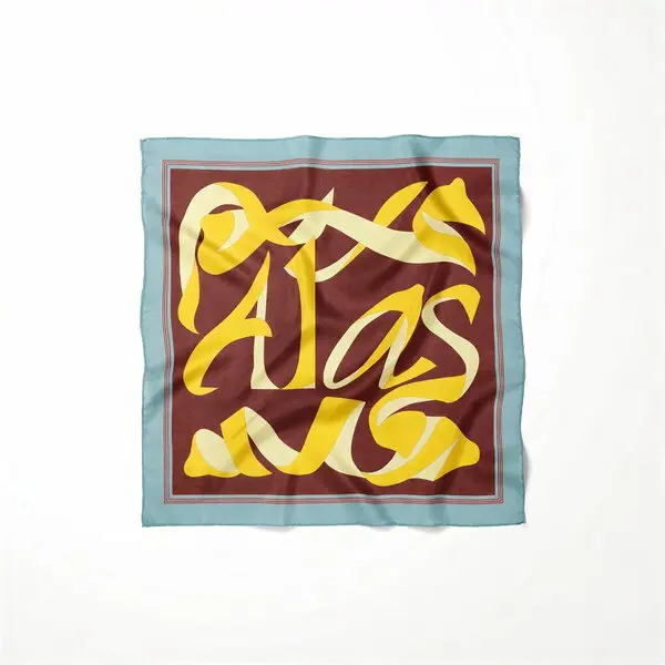 ALAS Maxi Silk Scarf Apeel - Brown/yellow
