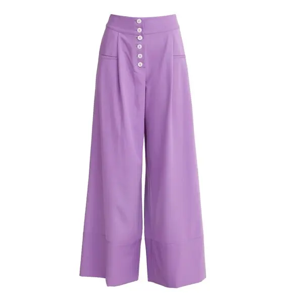 JULIA ALLERT Button Front Palazzo Trousers – Lilac - Purple