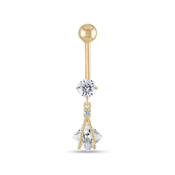 Zahav Jewelry 10k Solid 14g Dangling Belly Ring