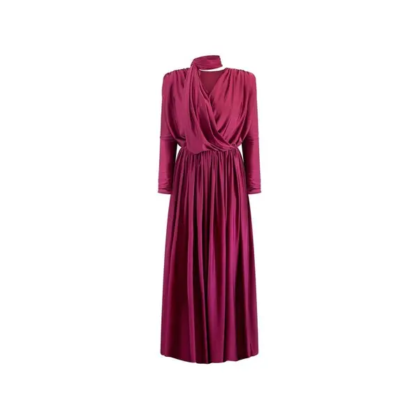 RAYAN Draped Jersey Dress With Versatile Sash
