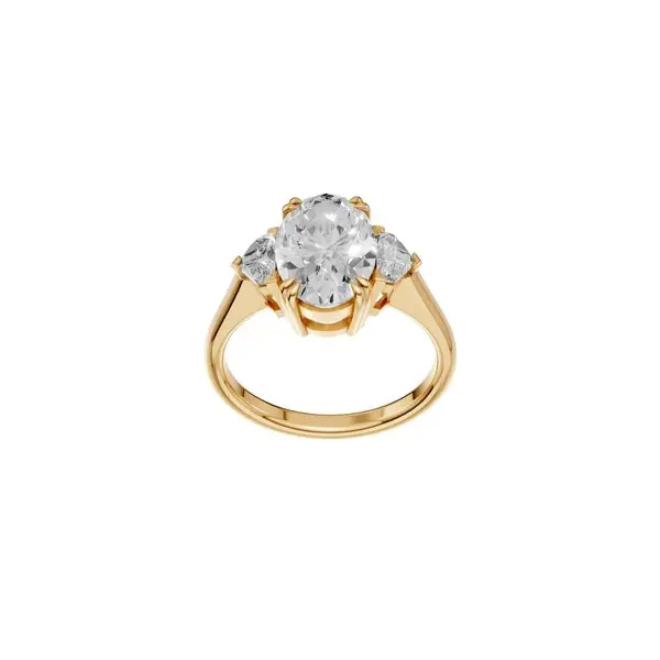 AYA FINE JEWELRY Classic Oval Three Stone Lab Diamond Engagement Ring In 14k Gold - Yellow
