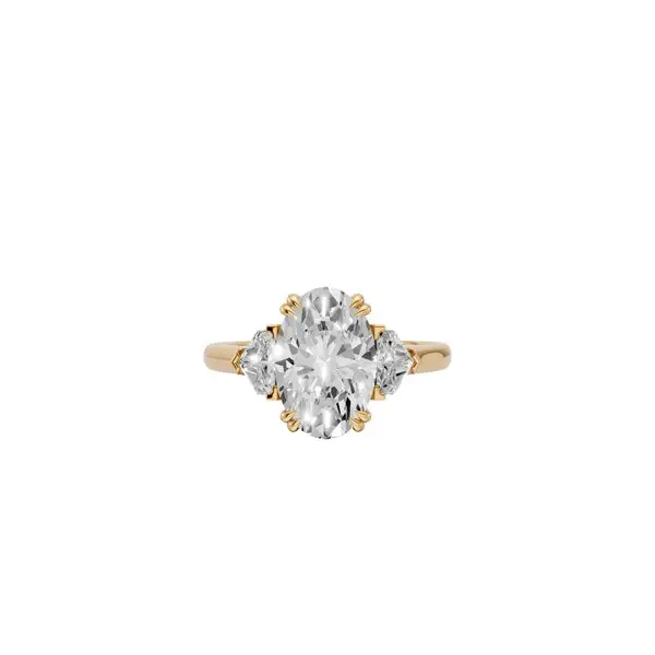 AYA FINE JEWELRY Oval And Trillion Diamond Ring In 14k Gold - Yellow