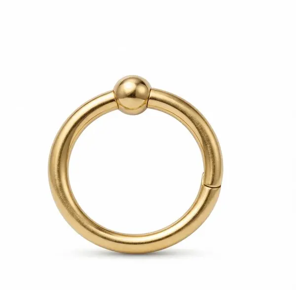 Zahav Jewelry 10k Solid Clicker Hoop With Ball Accent