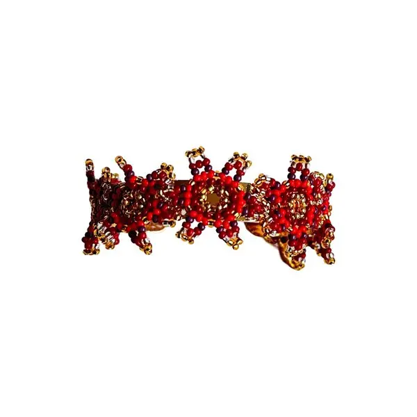 ILIANA ARRAZOLA Beaded Waterfall Bracelet - Red/gold/silver