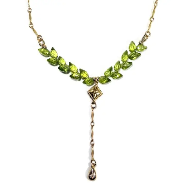 Rachel Nathan Peridot Petals Y-necklace - Green/gold