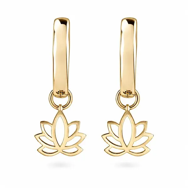 ZOHREH Lotus Flower Hoop Earrings In 9k - Gold