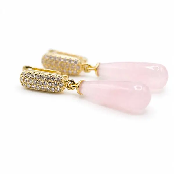 NAJIBA Cascade Earrings Pink Quartz