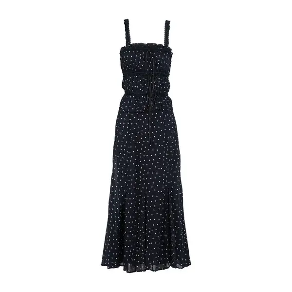ROSE & NANCY Marcia Polka Cami Midi Dress - Black