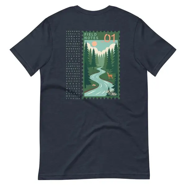 ANCHOR & CREW Organic Cotton T-shirt With Postmark Graphic - Blue