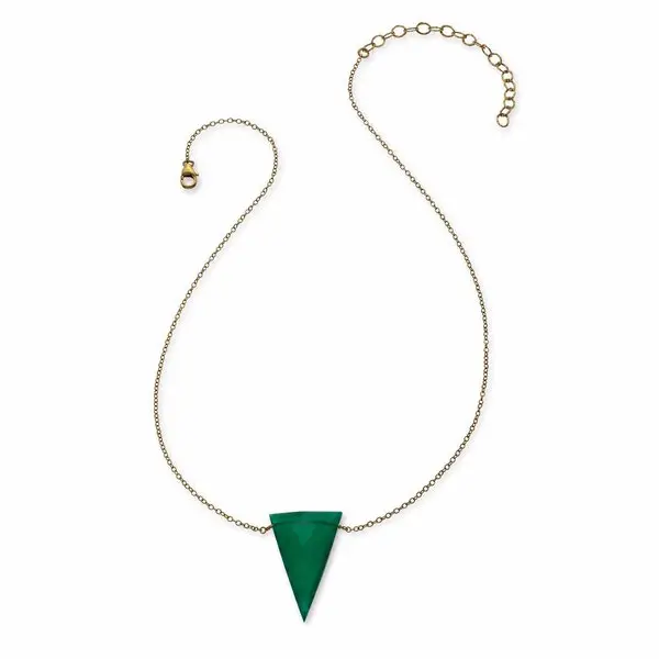 HEATHER HAWKINS True Love Waits Semi-precious Large Gemstone Necklace Onyx - Green