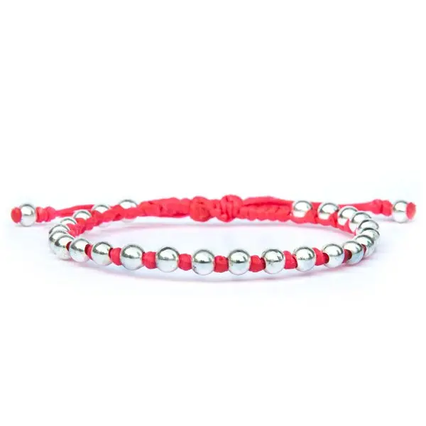 HARBOUR UK Sweet Friendship Silver Rope Bracelet - Pink
