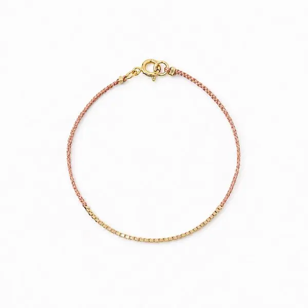 POUPETTENYC Box Chain & Woven Friendship Bracelet - Gold