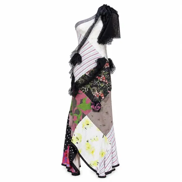 Miro Misljen Black / White Patchwork Reverie Maxi Dress