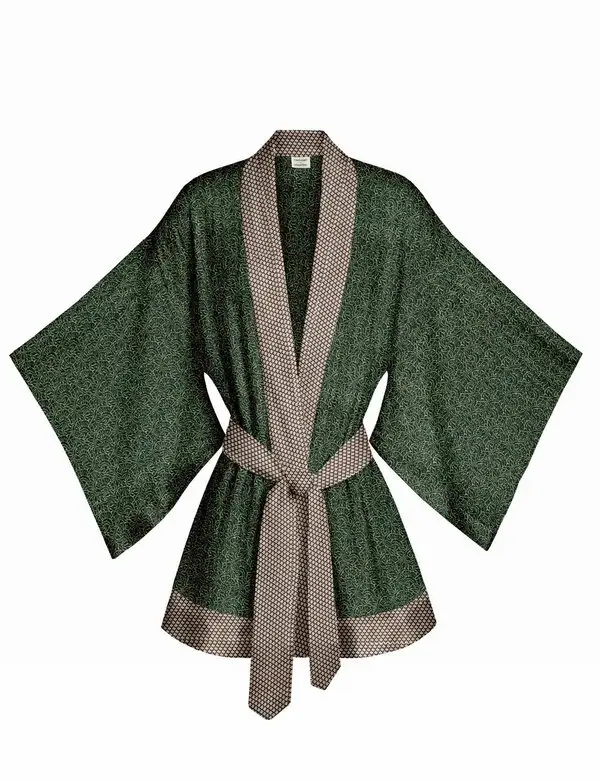 ARTEMIS MUSE One Of A Kind Recyled Sari Kimono Twenty Six - Green