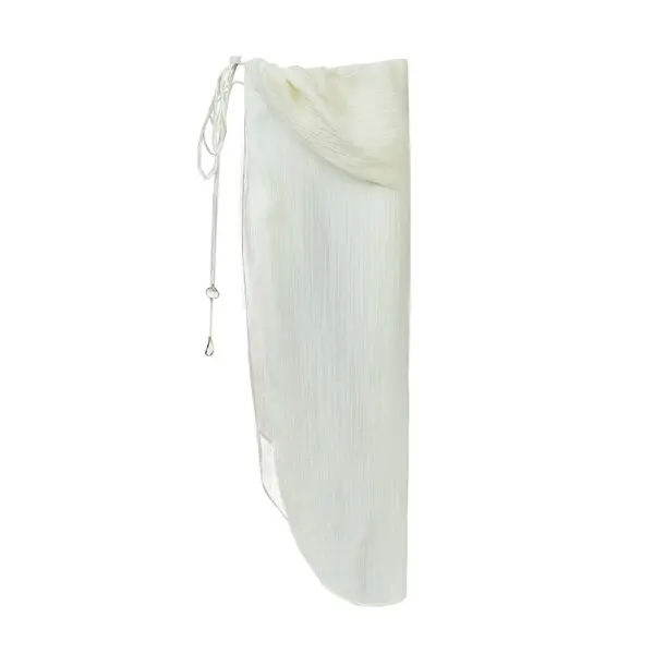 AULALA PARIS The Siren’s Veil Sheer Beach Pareo With Seashell - White