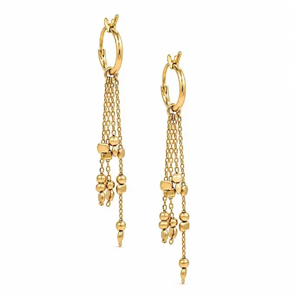 POUPETTENYC Pepitas Dangle Mini Hoops - Gold