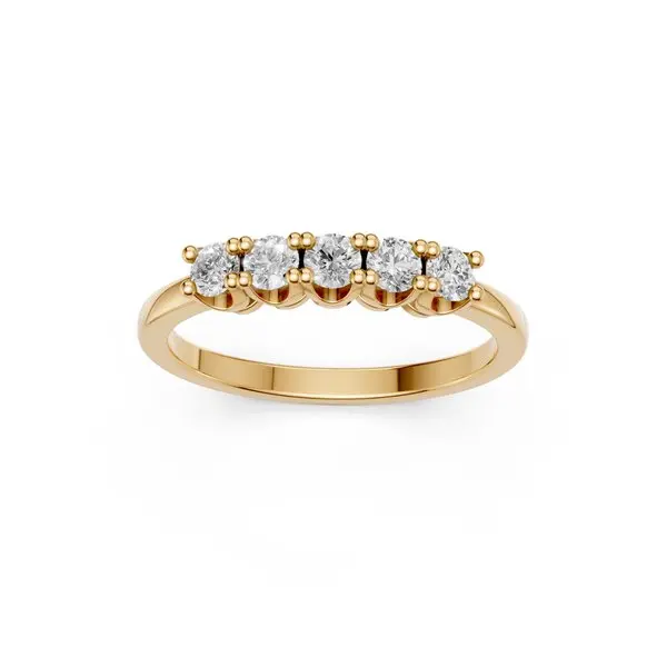 AYA FINE JEWELRY Everyday Round Lab Diamond Wedding Ring - Yellow