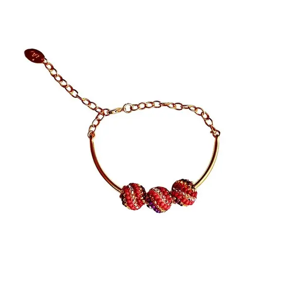ILIANA ARRAZOLA Gold / Red / Silver Magic Ball Bracelet, Red