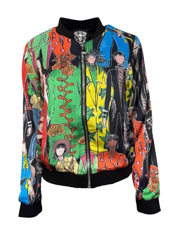 ANY OLD IRON Black / Blue Heroes Bomber Jacket