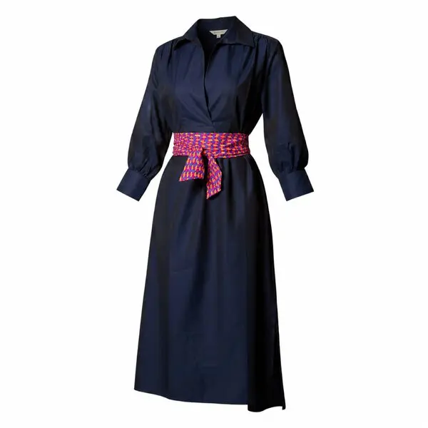 Jacques Zolty Cindy Long Cotton Kaftan - Blue