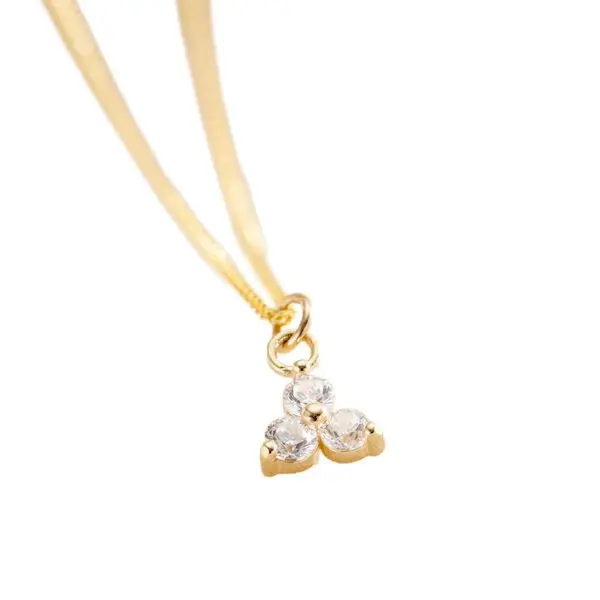 POSH TOTTY DESIGNS 9ct Yellow Cz Floral Petal Necklace - Gold