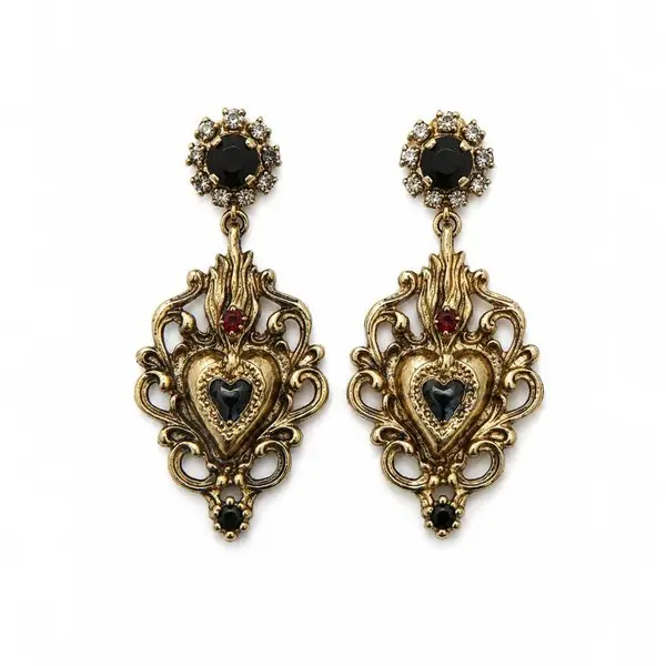 VSTYLE Noir Cuore Earrings