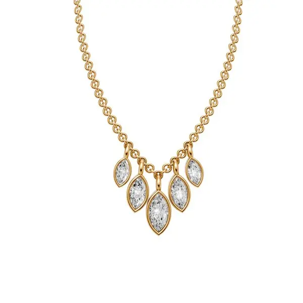 AYA FINE JEWELRY Marquise Lab Diamond Pendant Necklace In Solid 14k Gold - Yellow