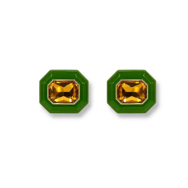 MICHAEL NASH JEWELRY Lena Resin Octagon Stud Earrings - Green