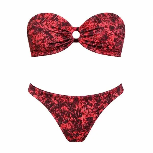 Jacques Zolty Pink / Black Lea Bikini Jungle Print Black Coral - Pink/black