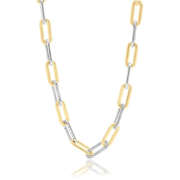 SHYMI Gold / Silver Five Mm Two Tone Paper Clip Necklace - Gold/silver
