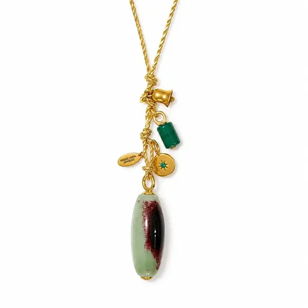 Persia Donà Jewelry Gems X Gold Cord Necklace - Yellow