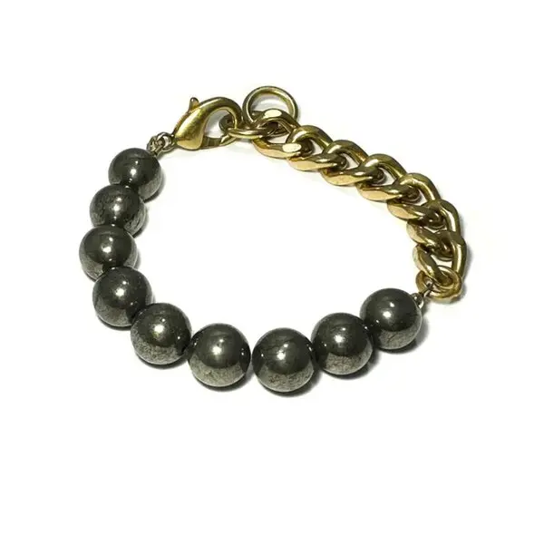 Rachel Nathan Black / Gold Remix: Pyrite Bracelet