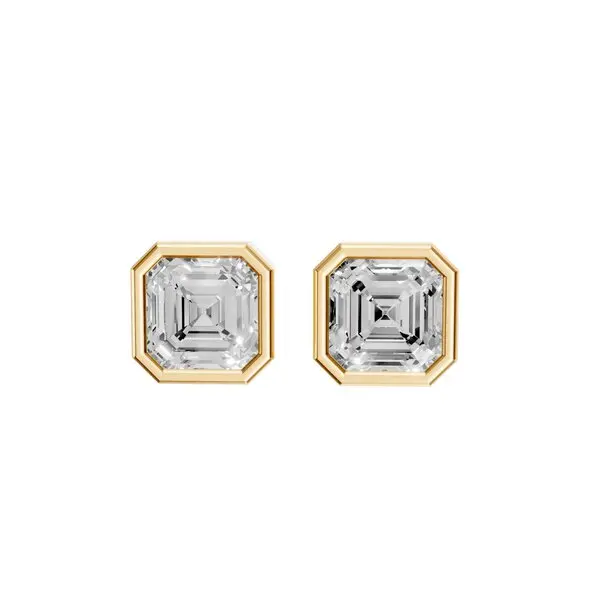 AYA FINE JEWELRY Everyday Luxury Emerald Lab Diamond Stud Earrings In 14k Gold 1.57 Cwt - Yellow