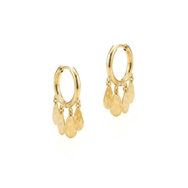 JAREDJAMIN Sienna Hammered Teardrop Hoop Earrings