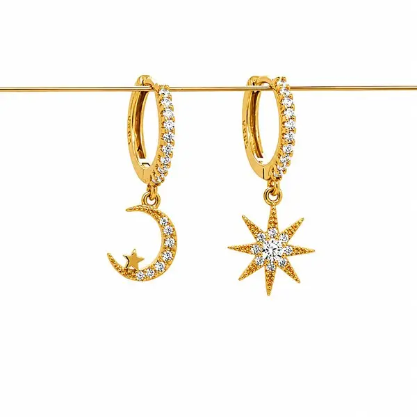 Persia Donà Jewelry Star X Moon Earrings - Gold