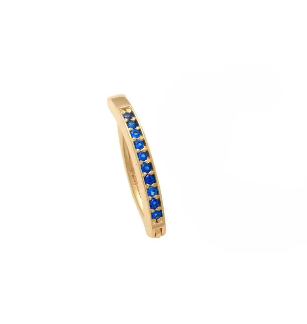 Zahav Jewelry 10k Solid Yellow Clicker Belly Hoop With Cubic Zirconia