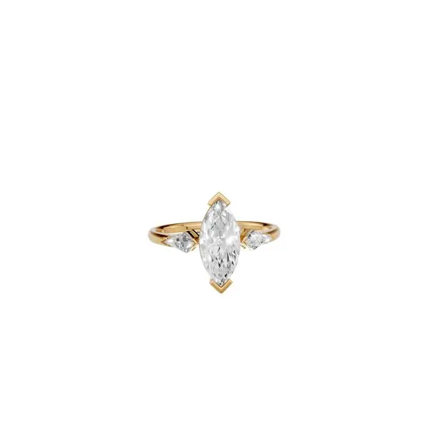 AYA FINE JEWELRY Clementine Marquise & Kite Lab Grown Diamond Engagement Ring 2.50 Ctw - Yellow