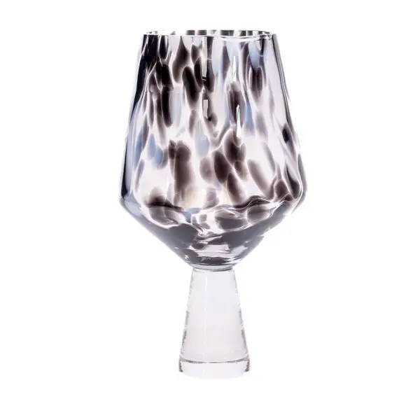 LONDON ATELIER BYPRODUCT Dalmatian Large Wine Glass Pedestal Stem - Black