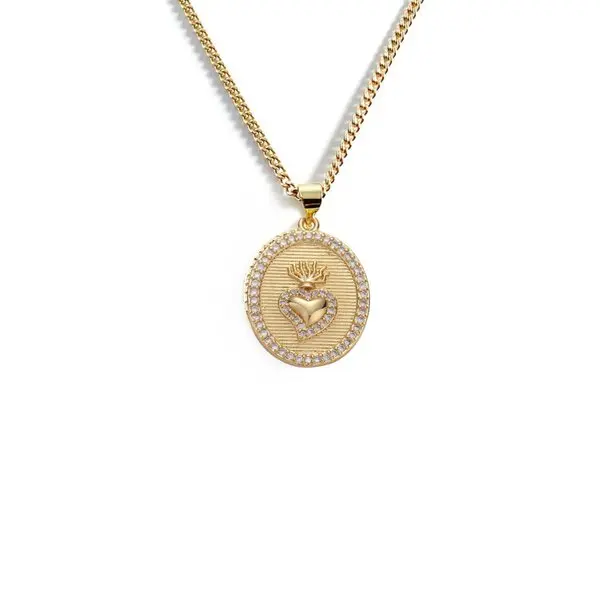 Rachel Nathan Sacred Heart Necklace - Gold