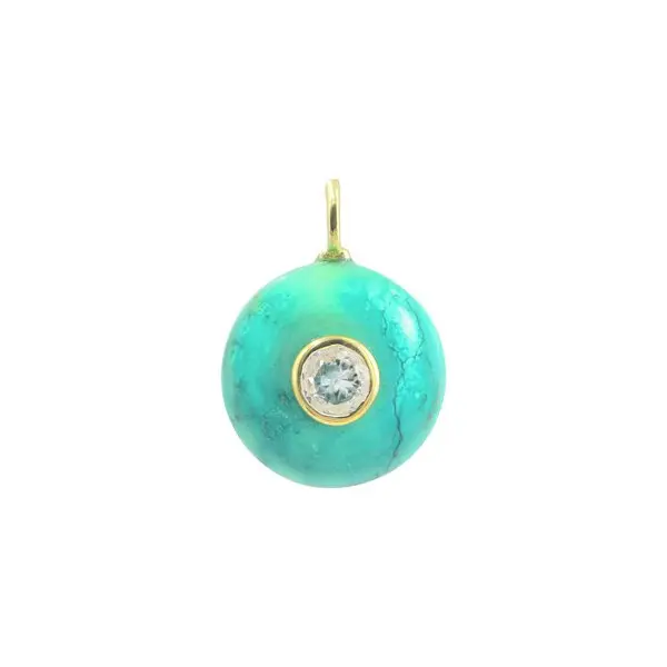 KAMARIA Turquoise Gemstone Pendant With Topaz - Green