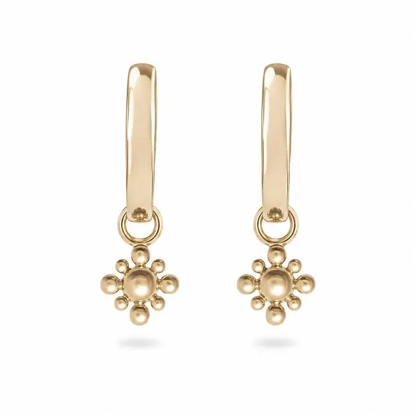 ZOHREH Beaded Flower Hoop Earrings 9k