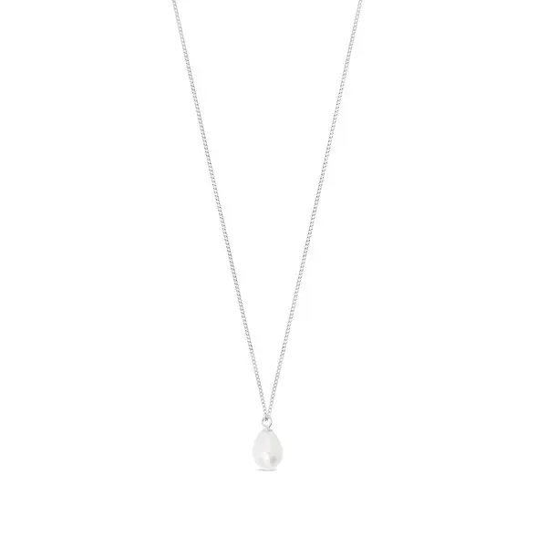 ESTERAH Pearl Drop Necklace - Silver